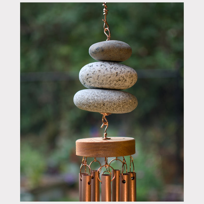 Zen Garden Wind Chime - Copper Chimes - Natural Beach Stone – Coast Chimes