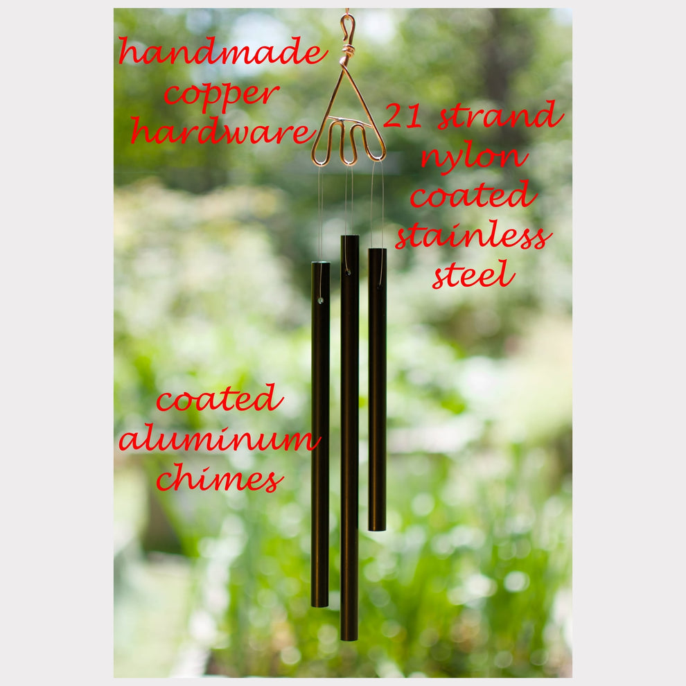 Zen Beach Stone Wind Chime - Soothing Sound - Black Aluminum Chimes ...