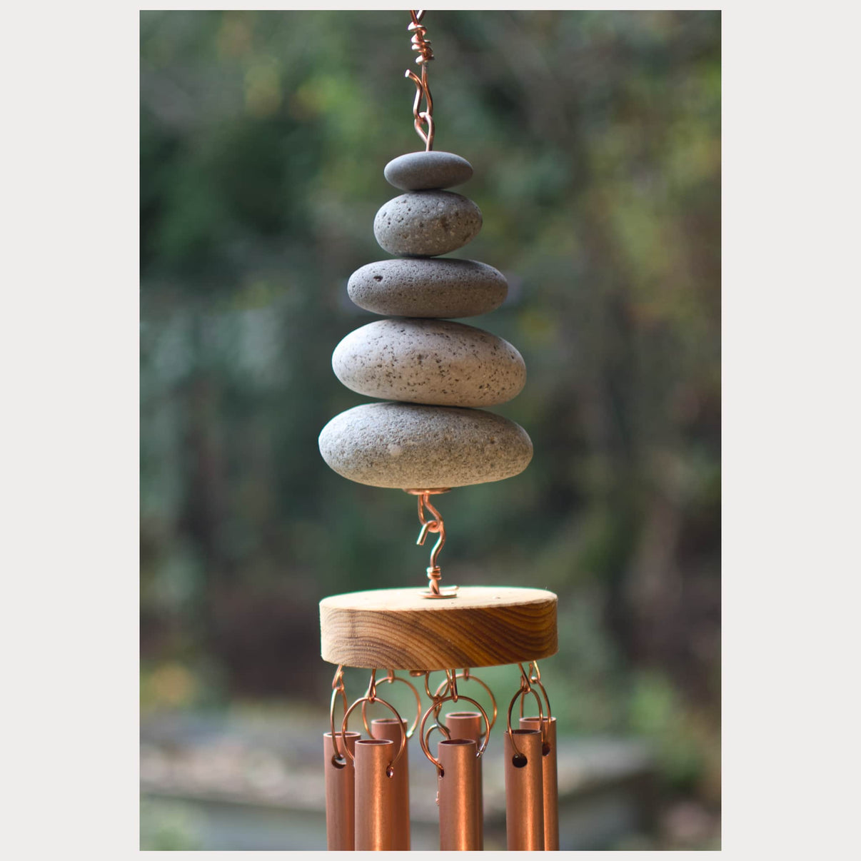 Large Outdoor Wind Chime - Zen Beach Stones - Seven Copper Chimes ...