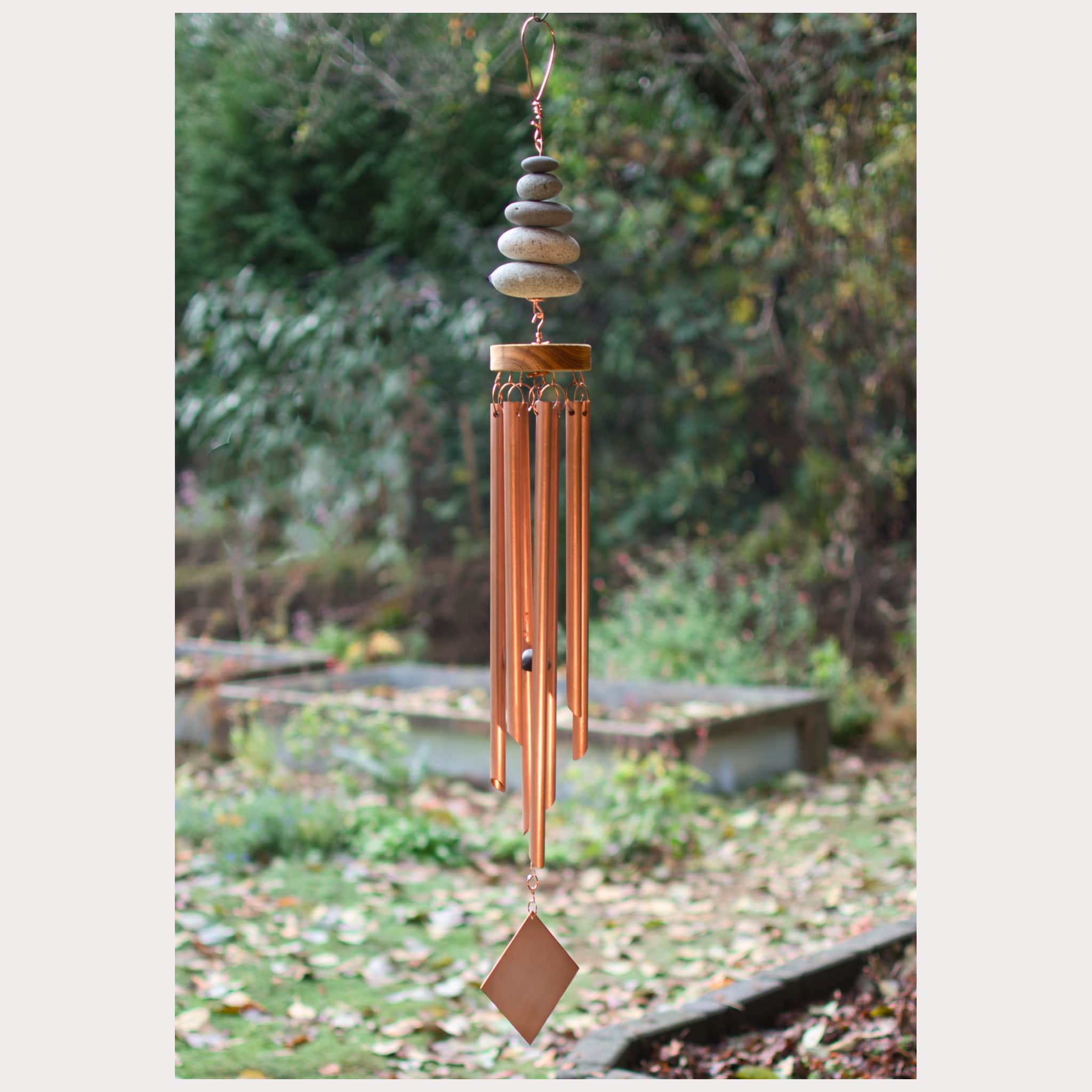 Large Outdoor Wind Chime - Zen Beach Stones - Seven Copper Chimes ...